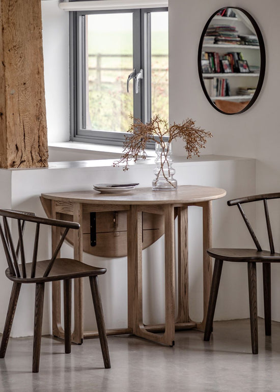 Albie Round Folding Dining Table - Smoked | Rose & Grey – Rose and Grey