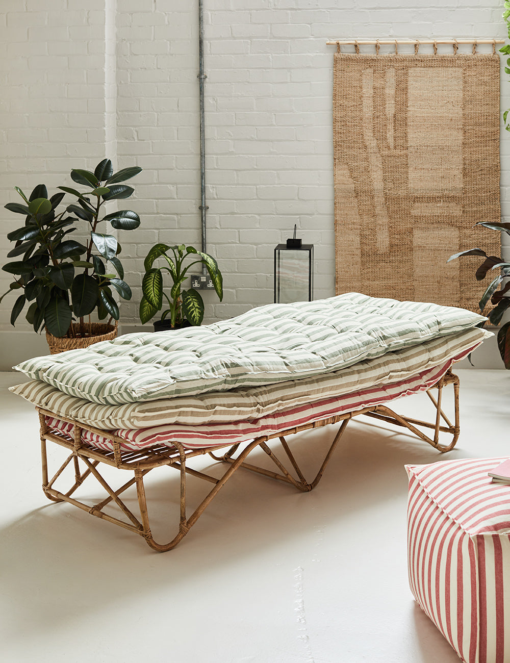 Coral Vintage Striped Seat Mattress | Rose & Grey | Colourful Soft ...