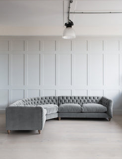 Hugo Chesterfield Corner Sofa – Rose and Grey