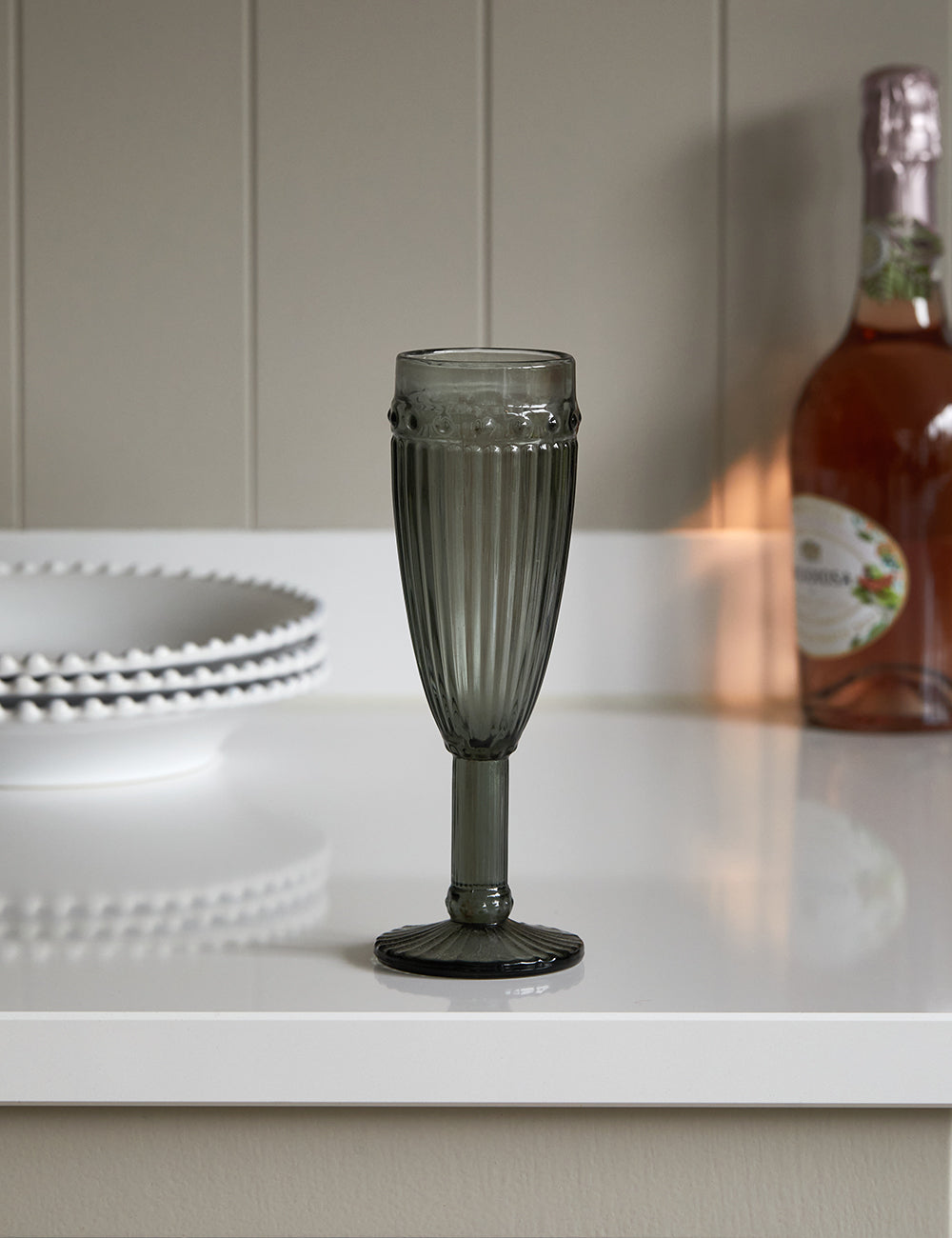 Smoked glass champagne flutes store
