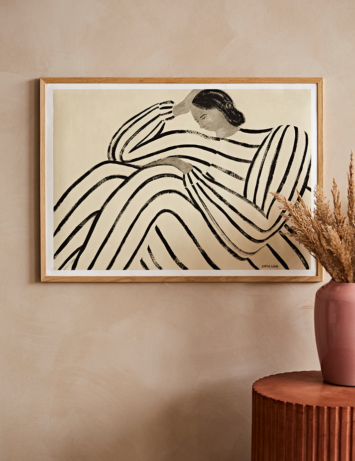 Sofia Lind Waiting Print – Rose and Grey