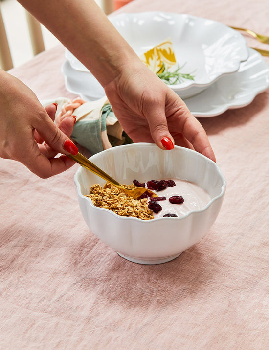 White Scalloped Edge Bowl | Kitchen & Dining – Rose and Grey