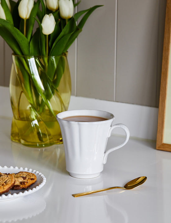 White Scalloped Edge Mug | Tableware & Mugs | Rose & Grey – Rose and Grey